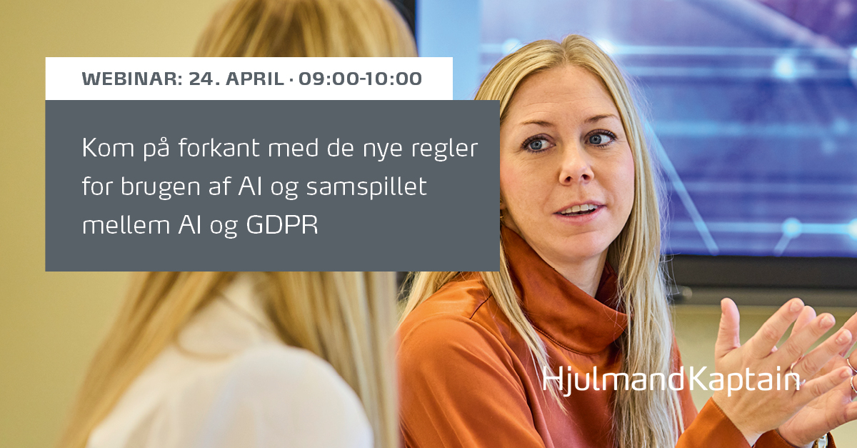Webinar med HjulmandKaptain om AI, GDPR og de nyeste regler på området