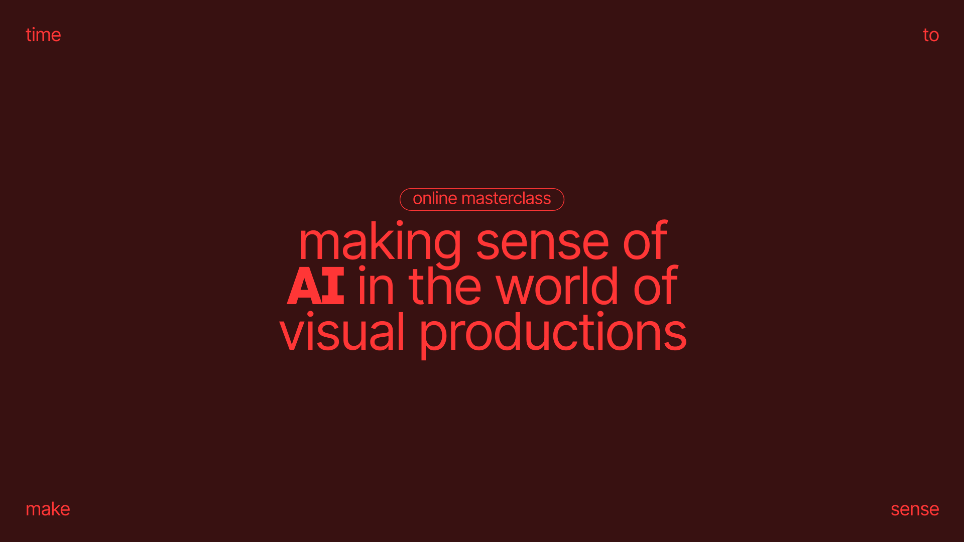 Masterclass AI in the world of visual productions
