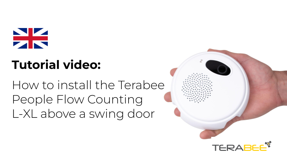 Tutorial video: How to install the Terabee People Flow Counting L-XL above a swing door